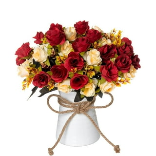 National Tree Artificial 12" Red Rose Flowers - Walmart.com