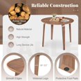 37.5 Inch Round Dining Table for 4, Solid Rubber Wood Legs Kitchen ...