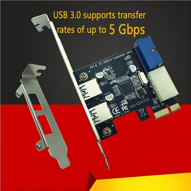 Hazel Tech New USB 3.0 PCI-E Expansion Card Adapter External 2 Port ...