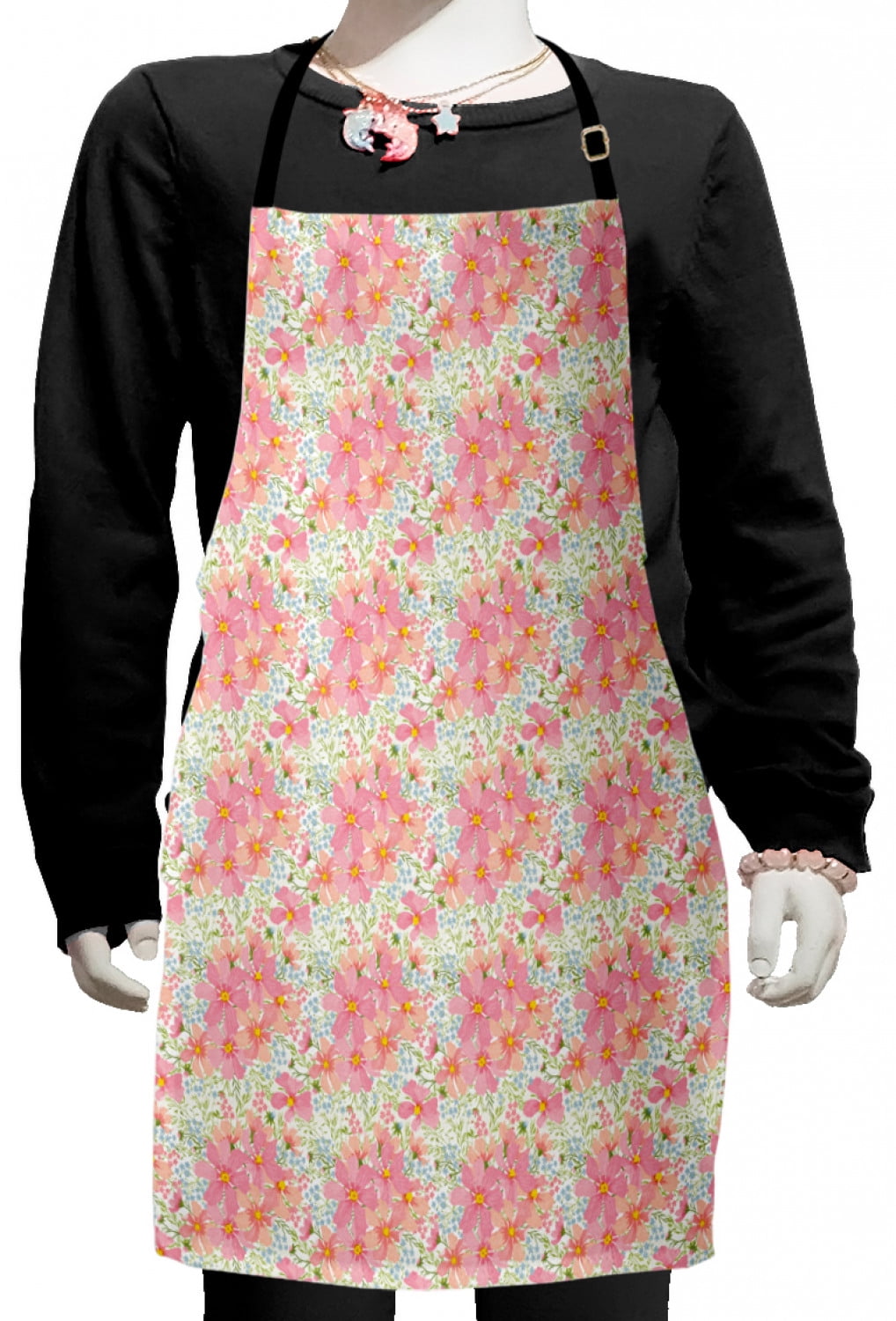 Spring Kids Apron, Flowers and Herbs Illustration in Pastel Colors ...