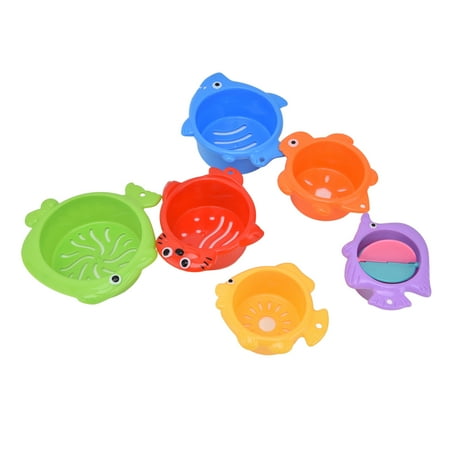 Fugacal Baby Fish Stacking Bath Cups Animal Shapes Building Baby Stack ...