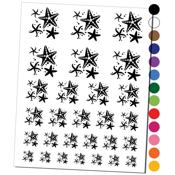 Ocean Starfish Sea Stars Water Resistant Temporary Tattoo Set Fake Body ...
