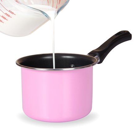 Pink Non-Stick Mini Size 11cm Milk Heating Pot, Butter Melter ...