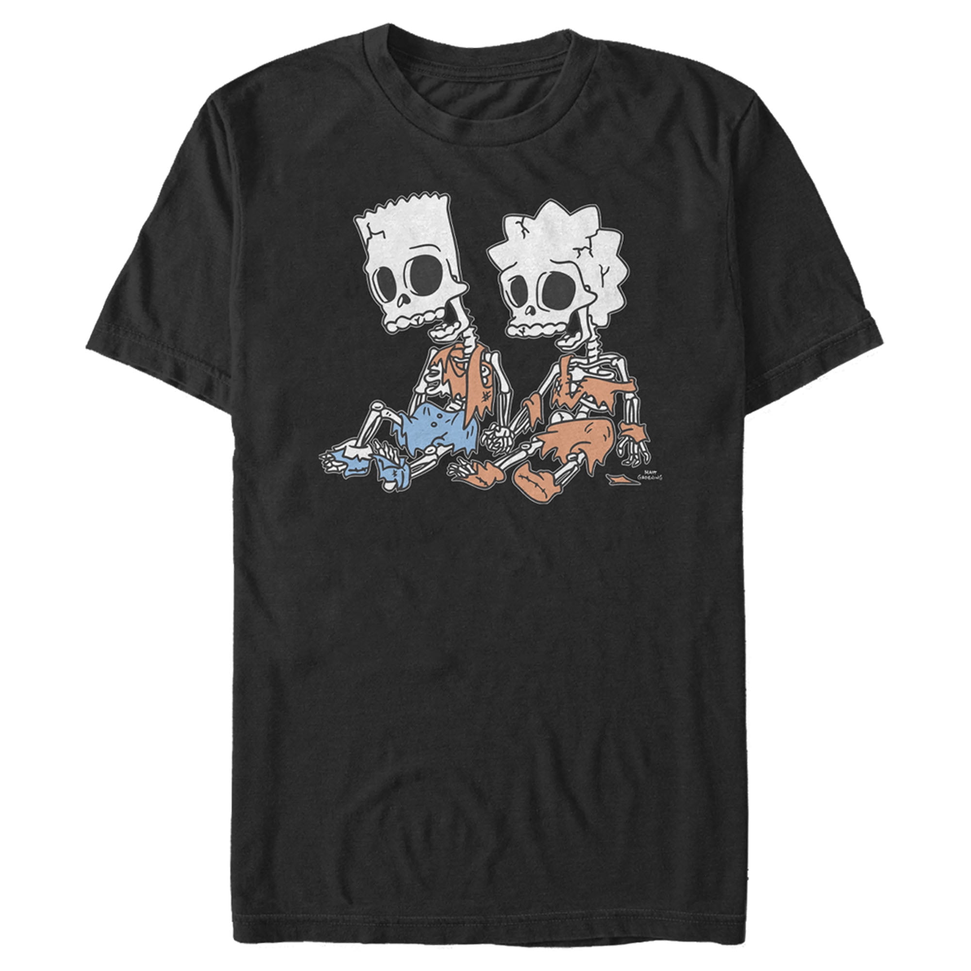 Men's The Simpsons Skeleton Bart and Lisa Graphic Tee Black Large Tall ...