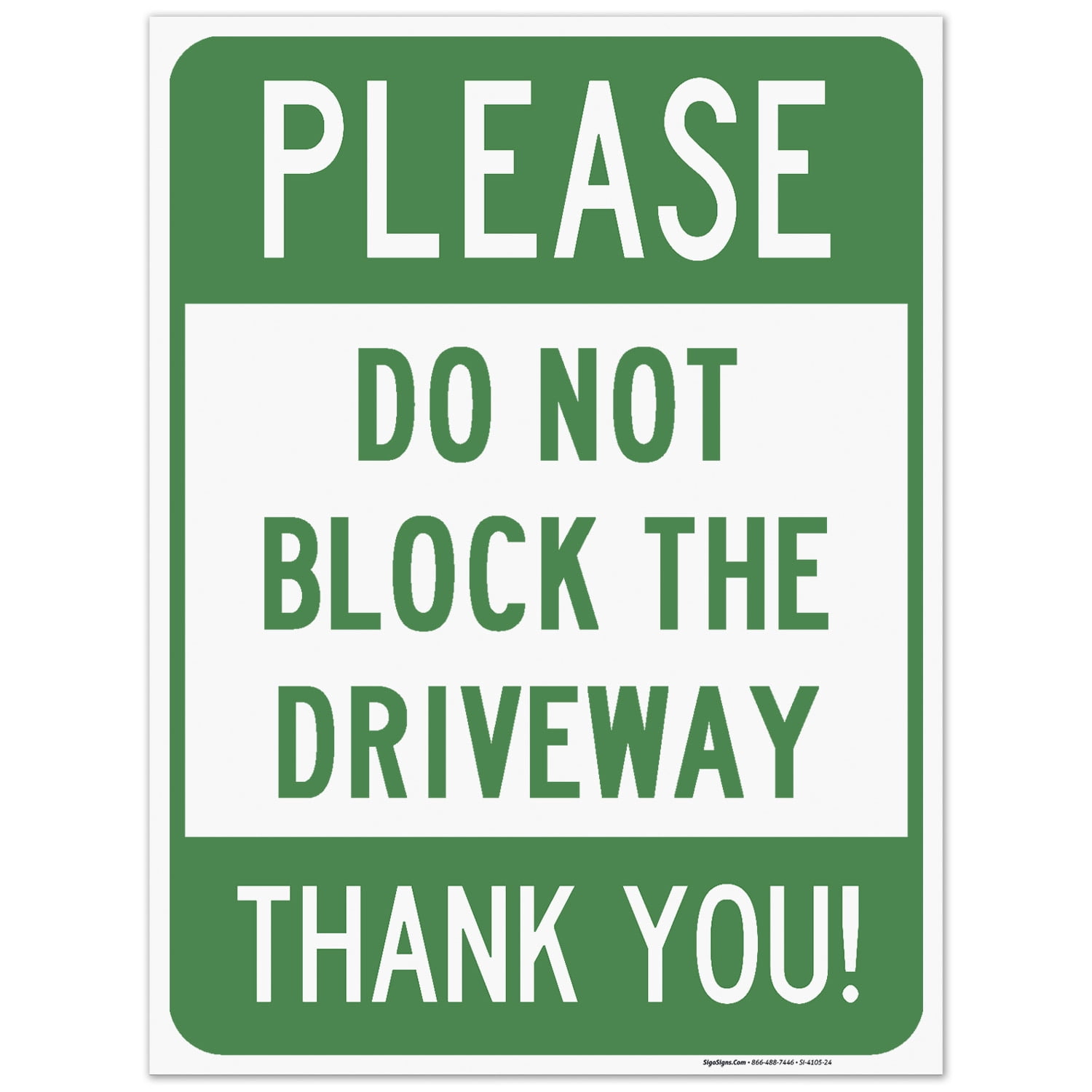 Please Do Not Block Driveway Sign, 18x24 Corrugated Plastic - Walmart.com