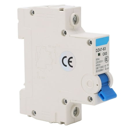 Miniature Circuit Breaker 1P Current Isolator DIN Rail 4500A Breaking Capacity AC 230V 400V 63A ...