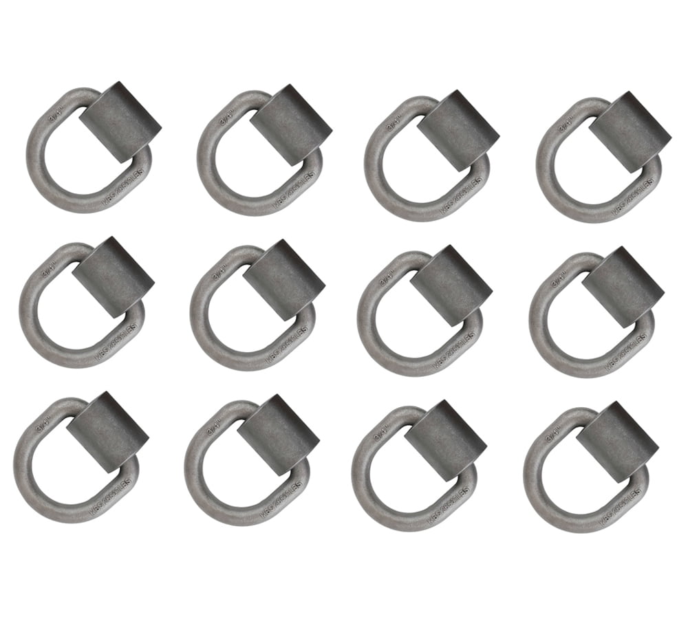 (12 Pack) 3/4" Heavy Duty Weld-On Forged D Ring 26,500Lbs - Walmart.com