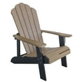 AmeriHome Simulated Wood Outdoor Two Tone Adirondack Chair, Tan with ...