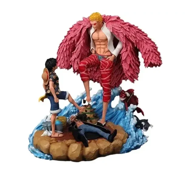 Lively One Piece Luffy vs Donquixote Doflamingo Anime Figure 21cm PVC ...
