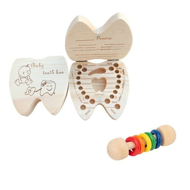 Tozuoyouz Wooden Tooth Box Dropped Tooth Keepsake Storage Box For Boys ...