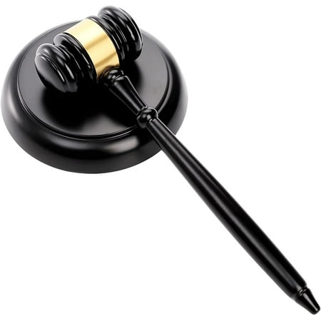 HTAIGUO Black Gavel and Block Set, Handcrafted Wood Gavel and Round ...