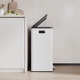 Dual Trash Can for Kitchen Recycling and Trash, 16-Gallon Stainless ...