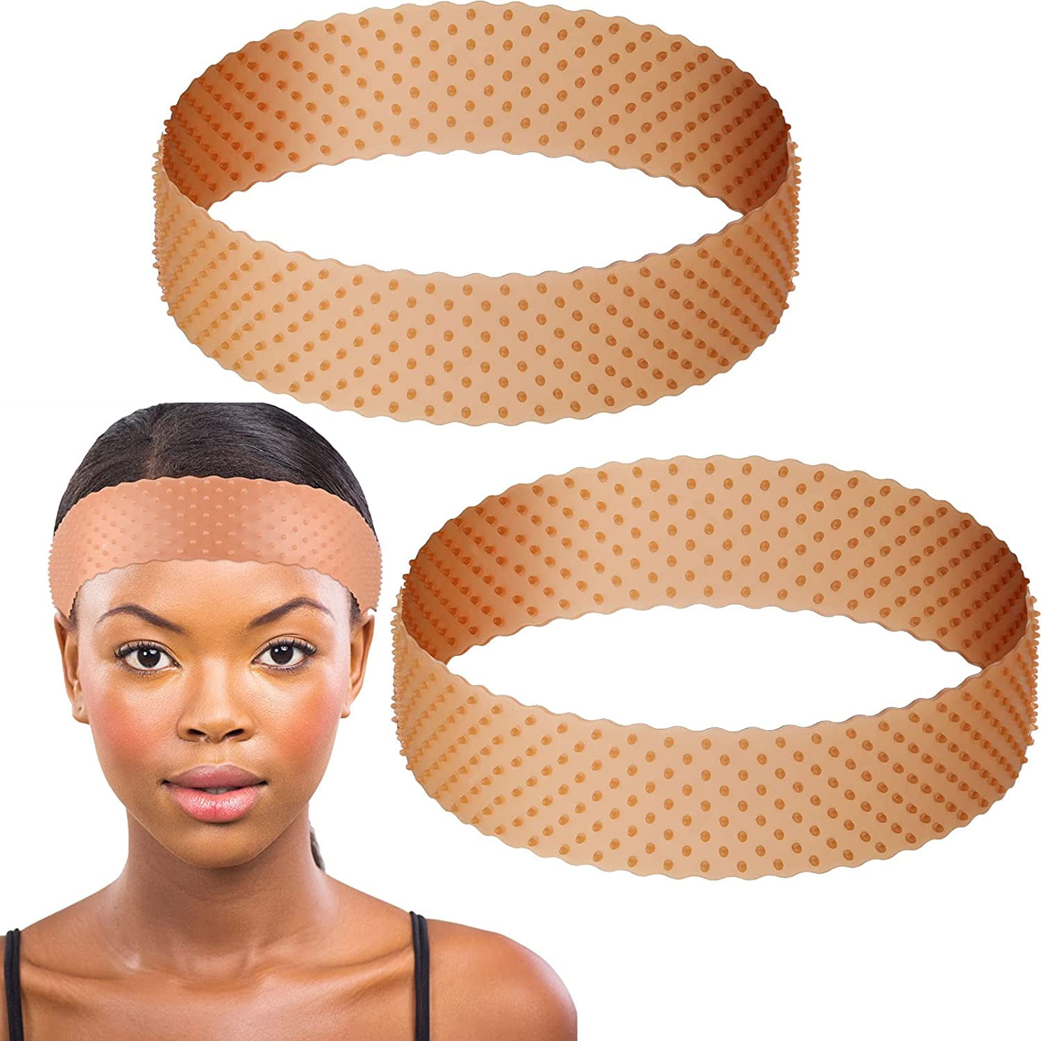 2 Pieces Silicone Wig Grip Band Adjustable Silicone Wig Headband No ...