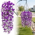 Artificial Flowers with Hanging Basket, Outdoor Faux Plants Silk ...