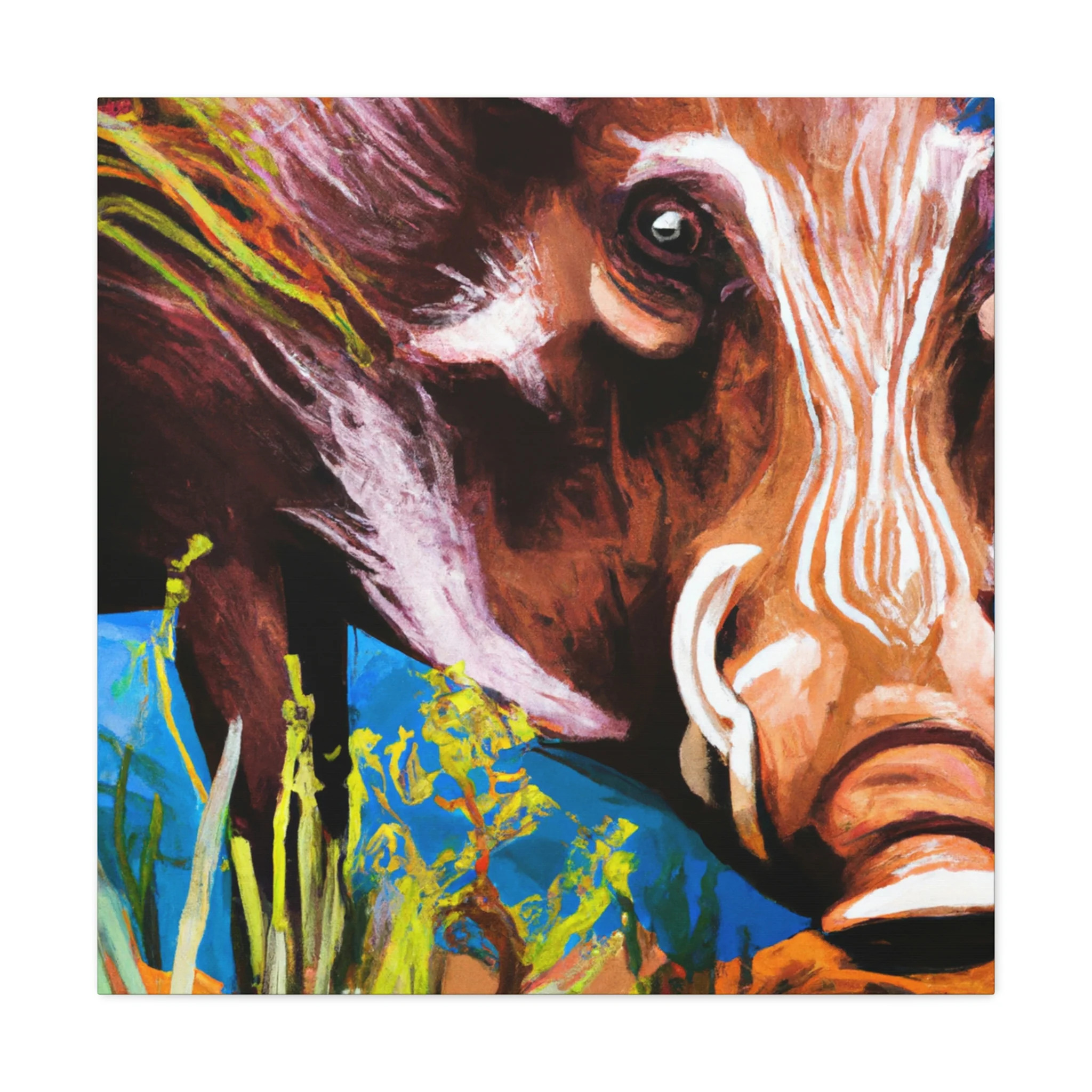 Warthog Pop Art Painting - Canvas - Walmart.com