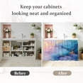 Blue Purple Pink Marble Cabinet Curtains 35"W x 35"L, Modern Abstract ...