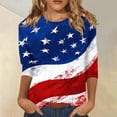 CIENVNSTG Womens 4th of July 250th Anniversary Crewneck Top USA Flag ...