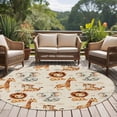 Cartoon Lions Giraffe Tiger 7FT Round Area Rugs for Living Room Cute ...