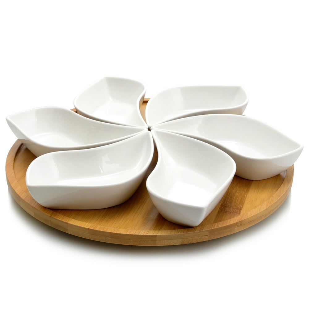 Elama Signature Modern 13.5 inch 7 Piece Lazy Susan Appetizer and ...