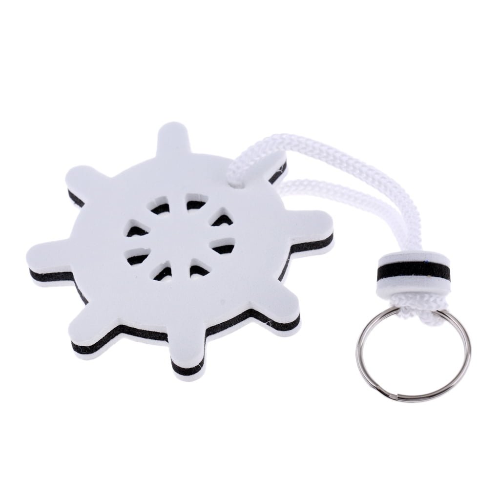 Stee Wheel Shaped Marine Boating Key Floating Key Float White - Walmart.com