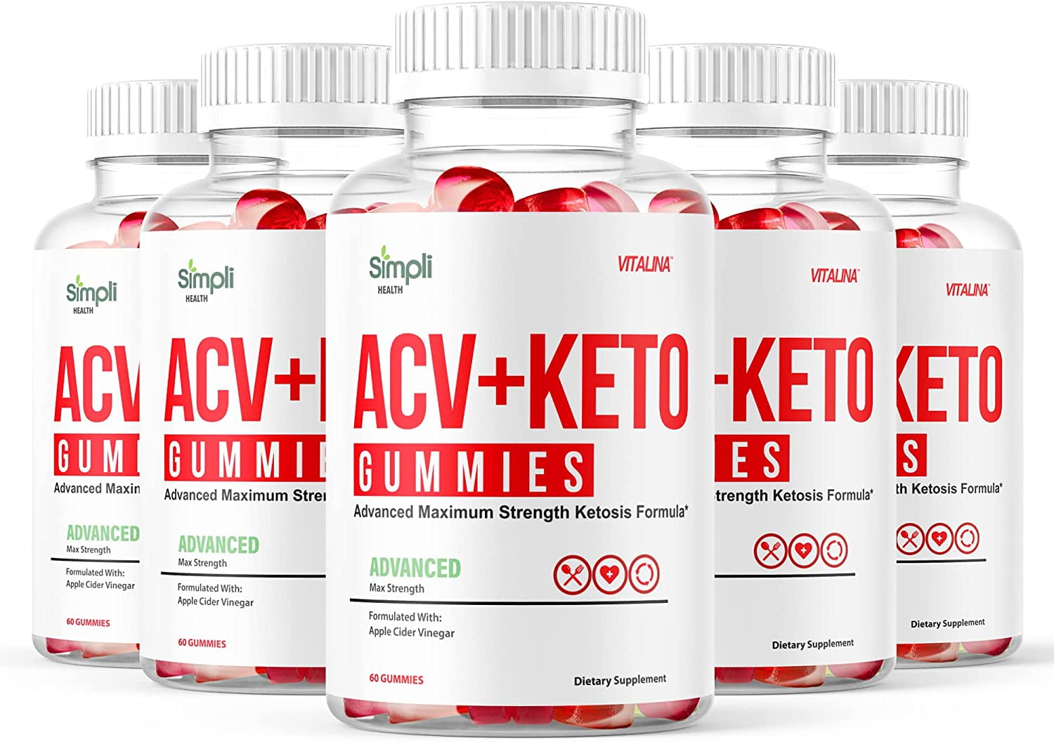 Buy 5 Pack) Official Simpli Health ACV Gummies , Advanced Formula, 5 ...