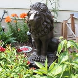 Guardian Lion Statue – Natural Bronze Appearance – Made of Plastic ...