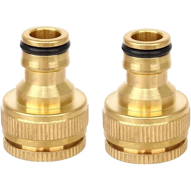 2 Pieces Brass Faucet Connector, Faucet Adapter, Hose Faucet 1/2 and 3/ ...