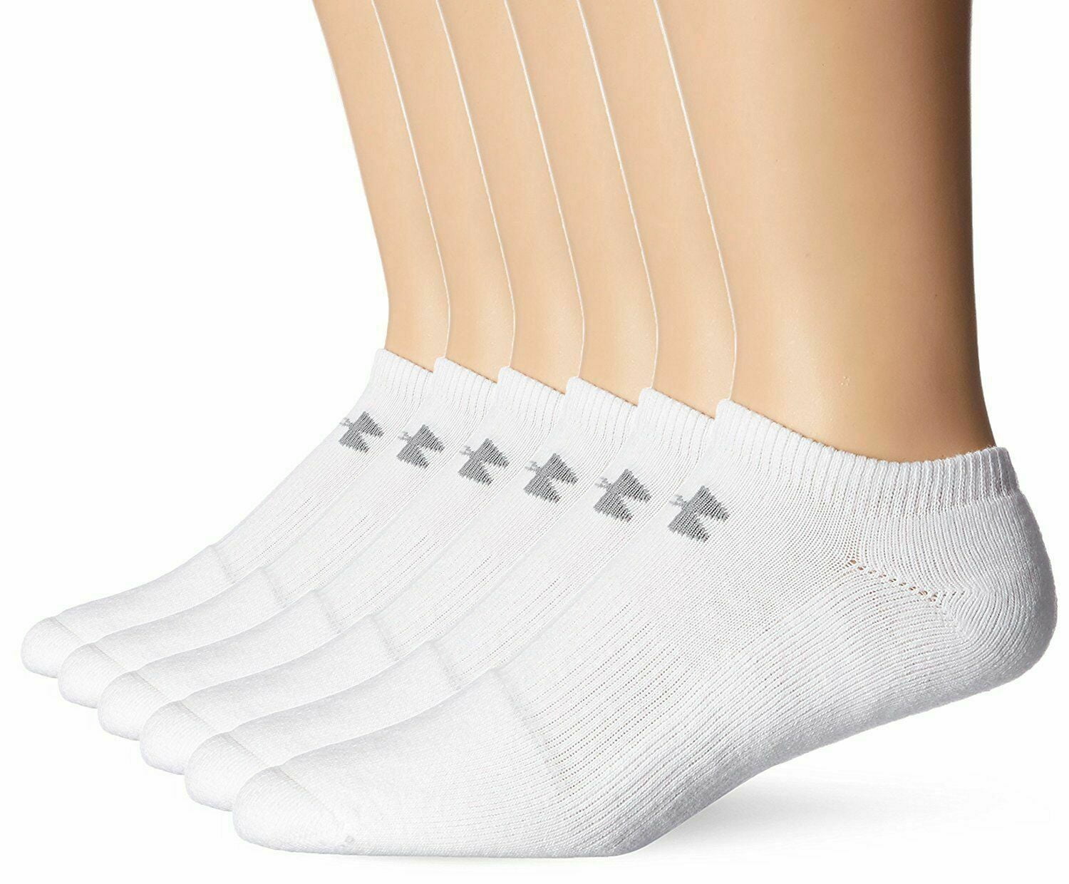 Under Armour Performance Heatgear Tech No Show Socks 6 Pairs, Large ...
