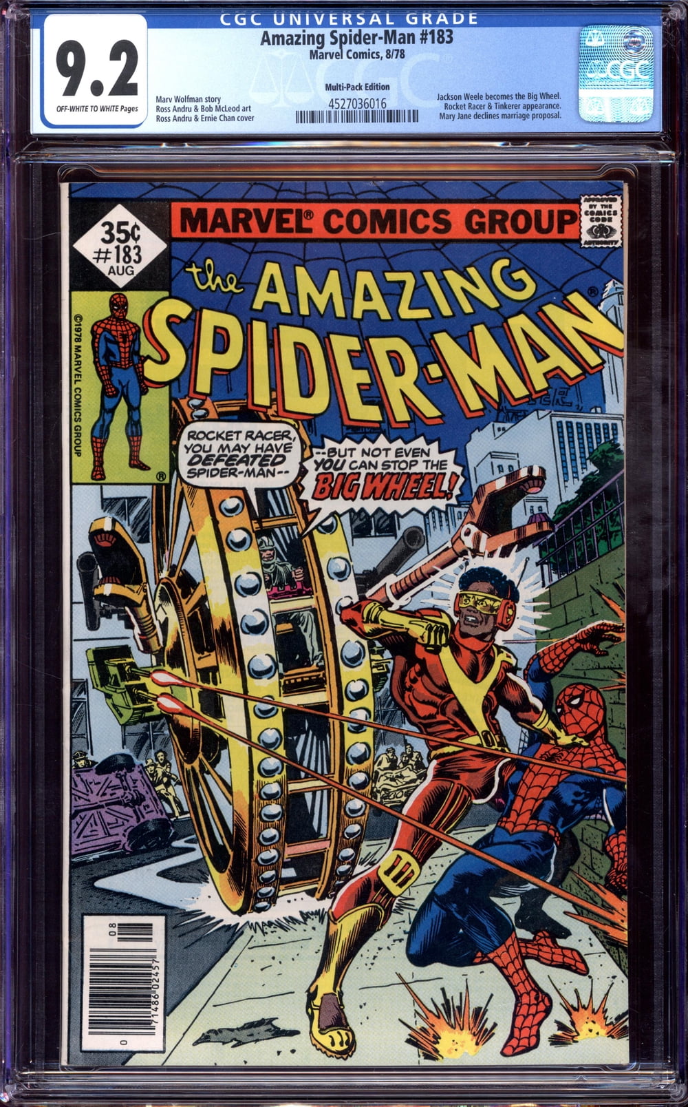 Amazing Spider-Man #183 - CGC 9.2 Comic Book - Walmart.com