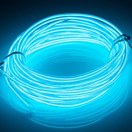 EL Wire Battery Pack 16.4ft / 5m Bright Neon Light Strip 360 ...