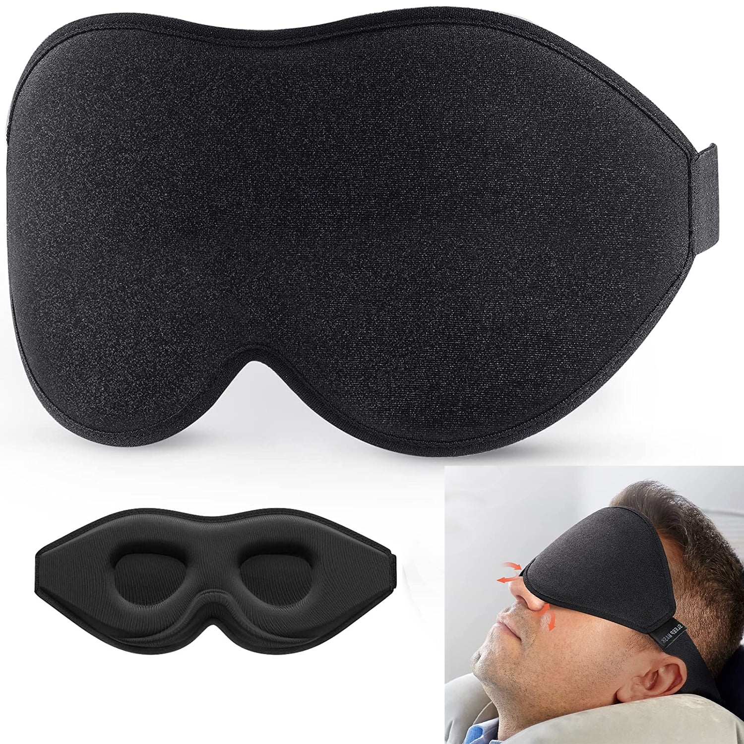 3D Sleep Mask for Men & Women 100% Cotton Blackout and Blindfold for ...