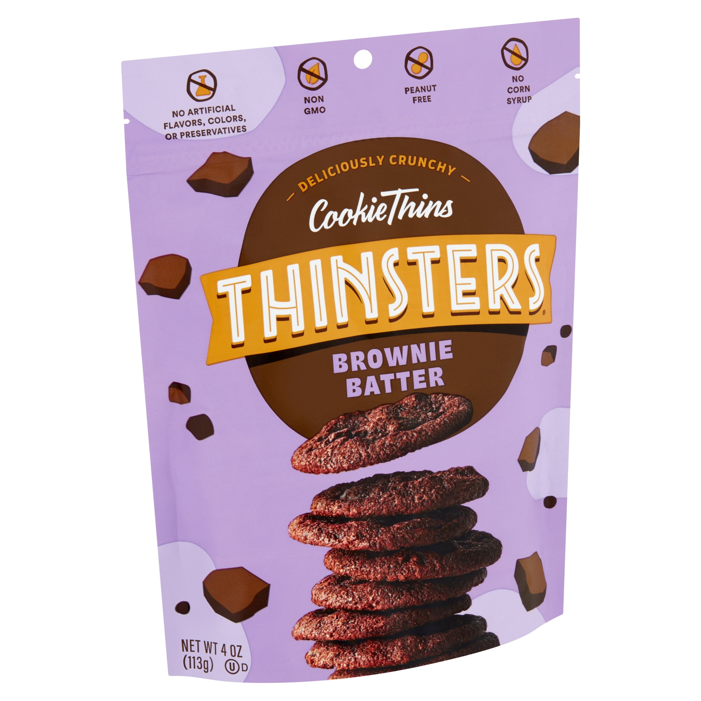 Thinsters Brownie Batter Cookie Thins, 4 oz - Walmart.com - Walmart.com
