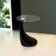 TearDrop Side Table Black Color With 18" Inch Round Glass Top - Walmart.com