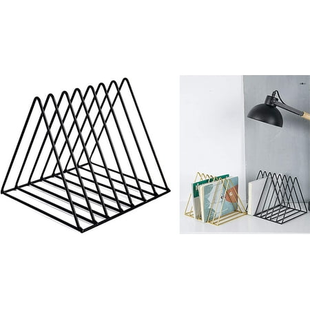 Triangle Iron Book Rack Decor File Organizer Folder Holder Storage Rack ...