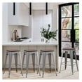 Drevy 24" Metal Counter Height Bar Stools Set of 4 Industrial Backless ...