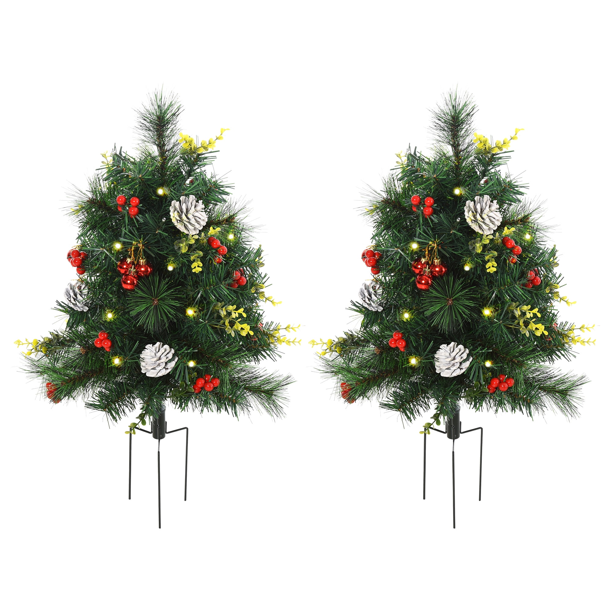 Click here for Homcom 2 Pieces Prelit Artificial Christmas Tree W... prices