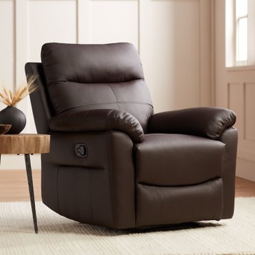 BenchMaster Newport Taupe Faux Leather Recliner Chair with Pushback ...
