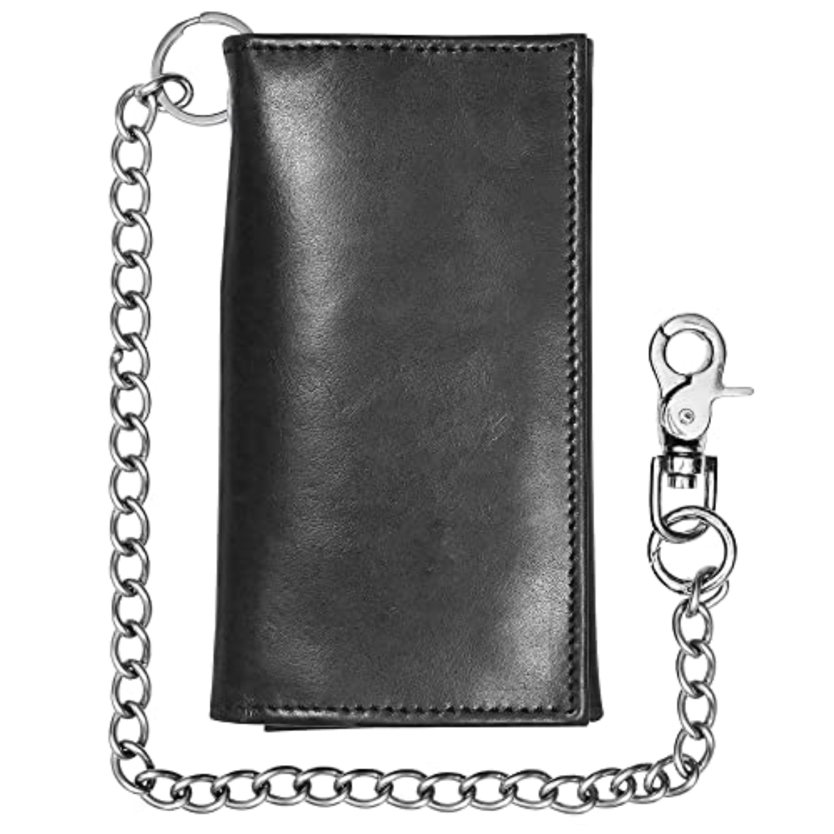 RAWHYD Biker Wallets for Men with Chain, Trifold Wallet, Black Leather ...