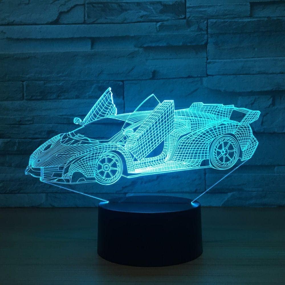 YSITIAN Great Lamborghini Super Car Acrylic 3D Lamp 7 Color Change ...