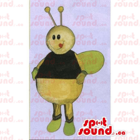 Green And Yellow Bug Insect SPOTSOUND Mascot With Peculiar Antennae ...