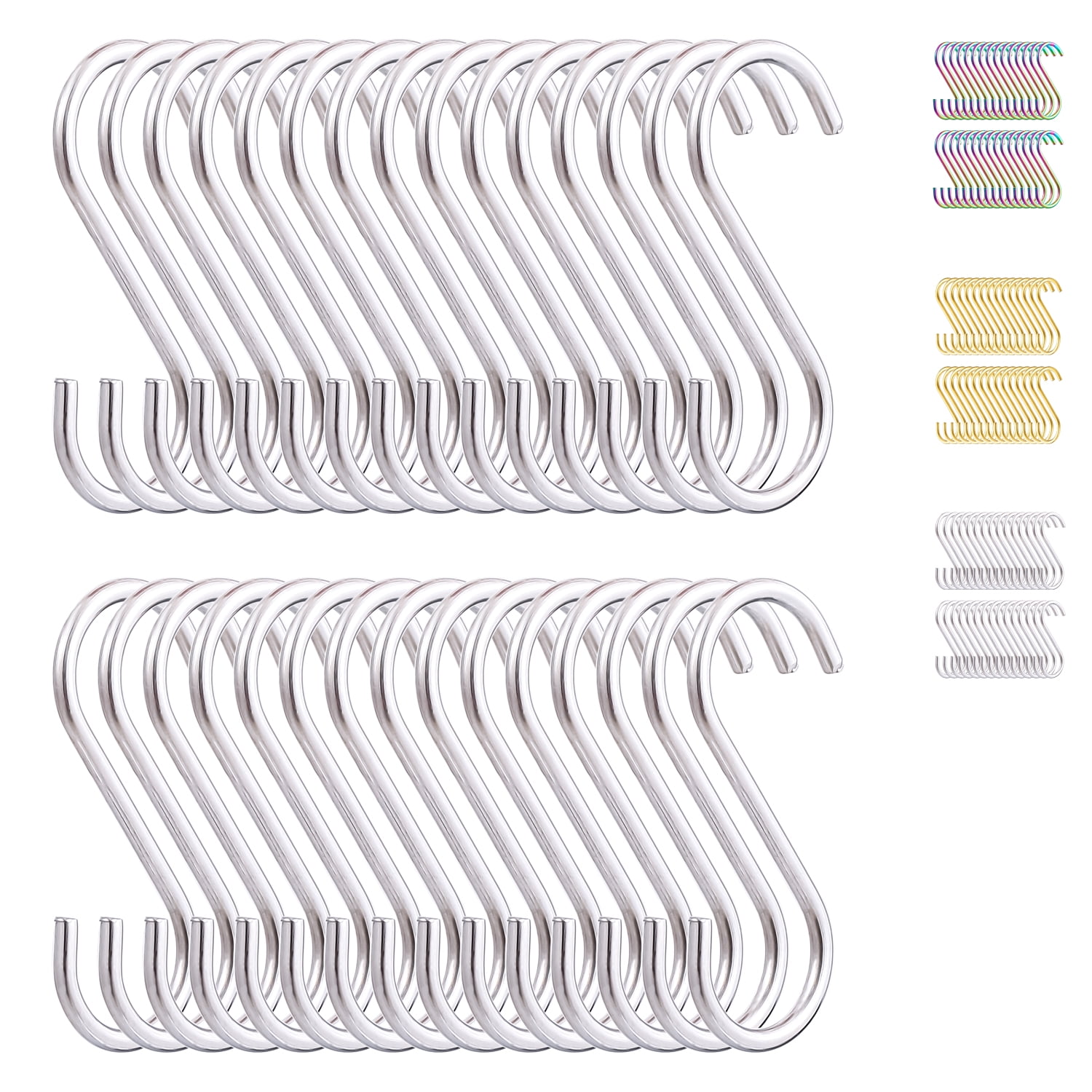 ReaNea 30 Pcs Heavy Duty S Hooks for Hanging, Hooks for Kitchen ...