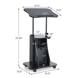 Costway Set of 2 Height Adjustable Standing Desk Mobile Podium w/ Tilt ...