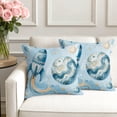 Blue Ombre Space Rocket Throw Pillow Covers 18 x 18 Inch Pillow Covers ...