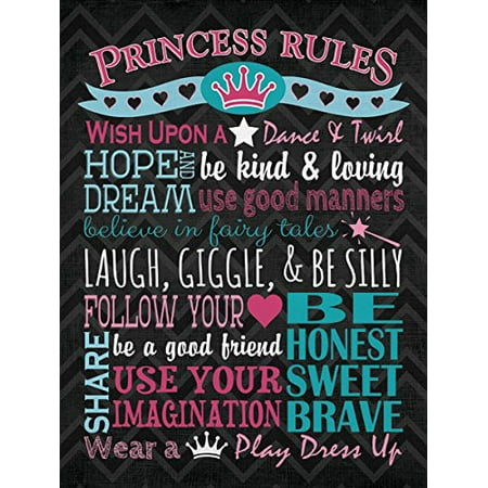 Adorable Princess Rules Poster Print; Great for a Childs Room or ...