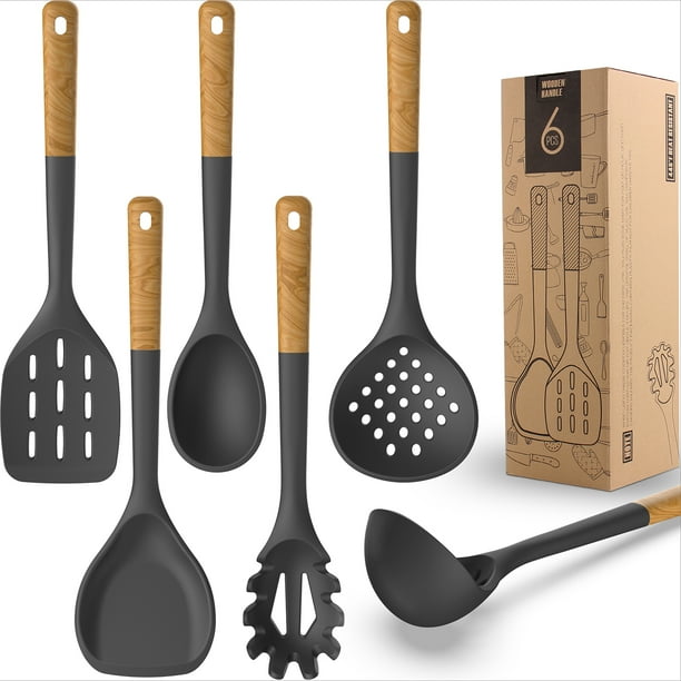 Large Silicone Cooking Utensils - Heat Resistant Kitchen Utensil Set ...