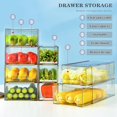 2 Pack Stackable Refrigerator Drawers Pull Out Bins Clear Fridge Drawer ...