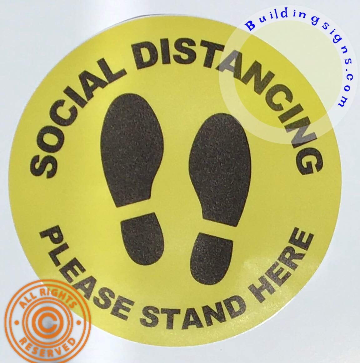 Two (2) -Social DISTANCING - Please Stand HERE Sticker Sticker (12 inch ...