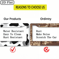 2D Flat, 1pc Metal License Plate Frame Black And White Irregular Spot ...