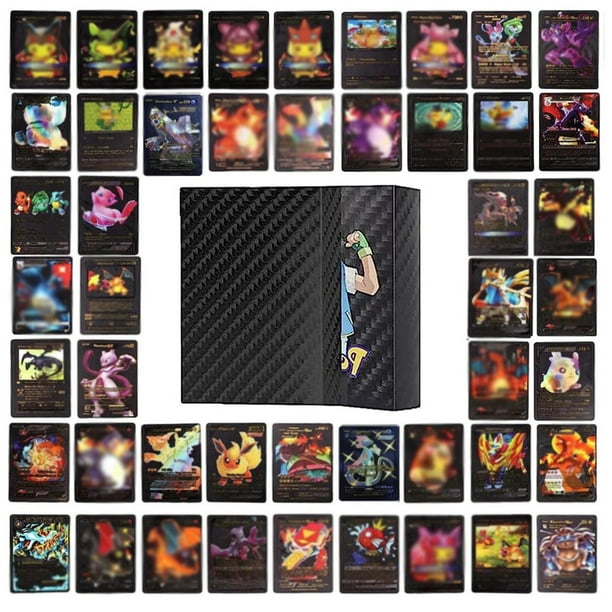 55 tarjetas surtidas de lámina dorada TCG, GX V-Vmax DX Charizard Card Common/Uncommons Card V ...