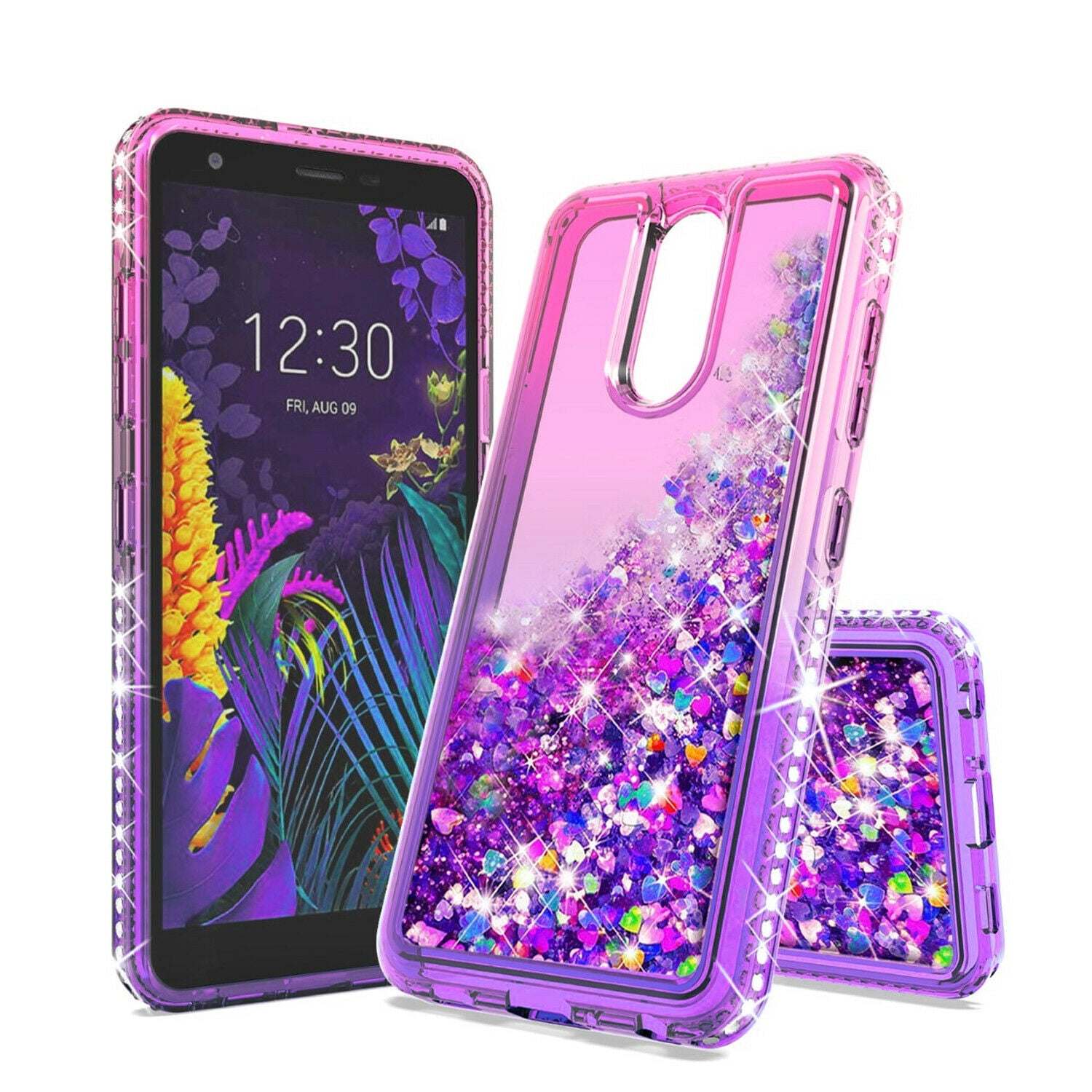 LG Aristo 4 /4 Plus Phone Case, Liquid Floating Glitter Quicksand Bling ...